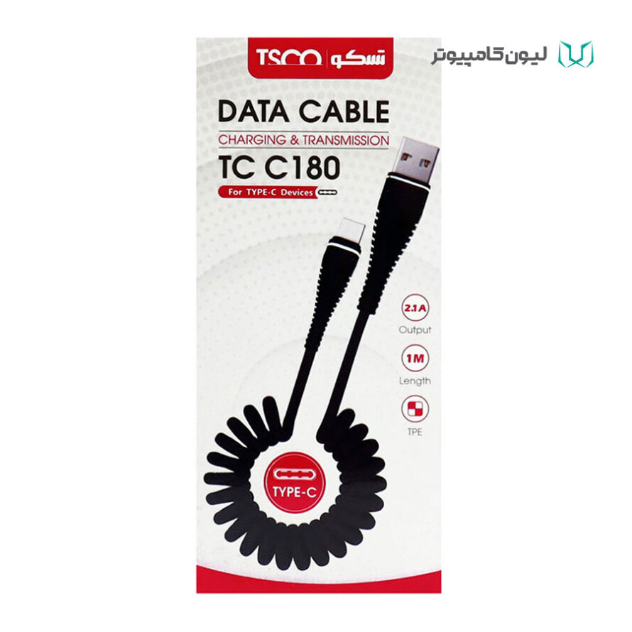 قیمت و خرید کابل 1 متری USB Type-C تسکو TCC 180 | لیون کامپیوتر